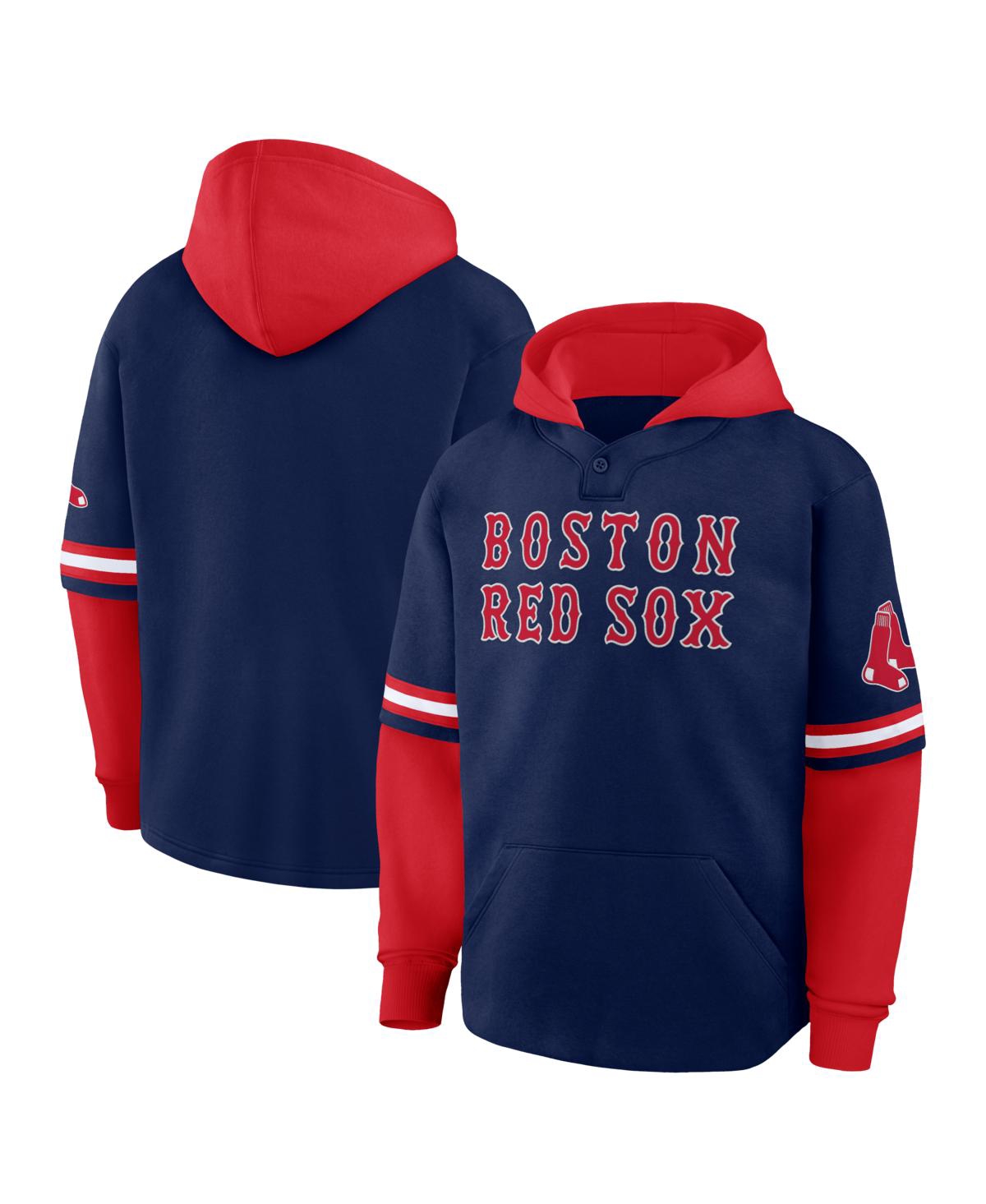 Click here for Fanatics Mens Navy/Red Boston Red Sox Oversized Fi... prices
