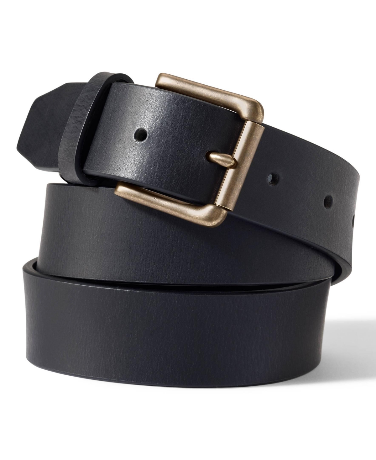 Click here for Lands End Mens Rugged Leather Belt - Black/brass prices