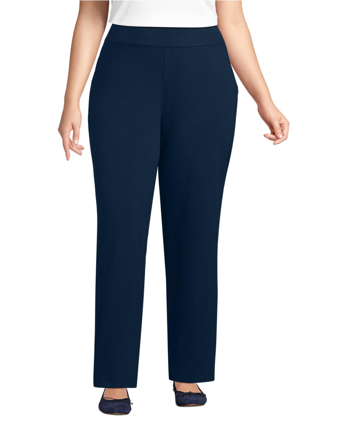 Click here for Lands End Womens Starfish Mid Rise Straight Leg Pa... prices