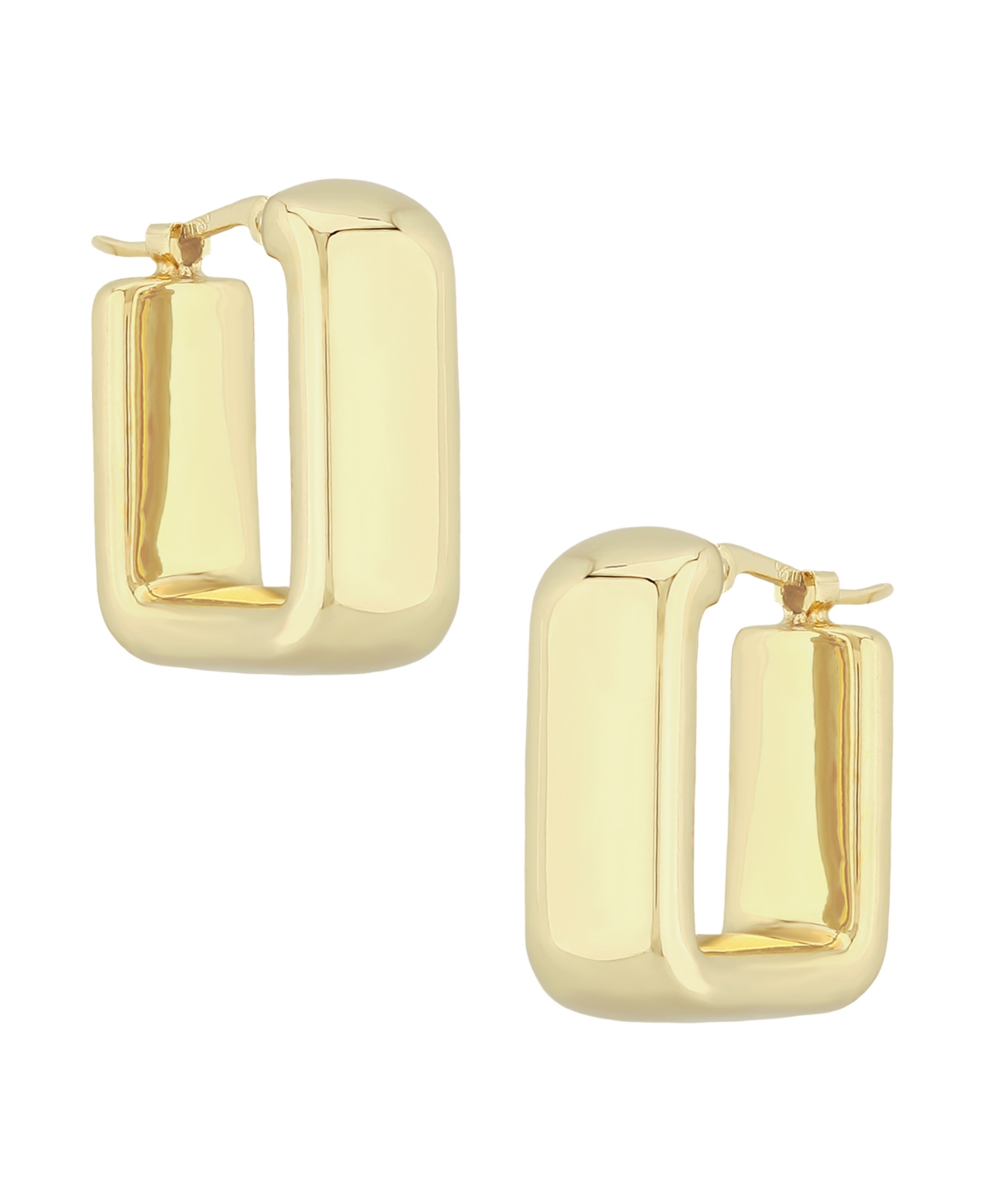 Click here for Bold Square Hoop Earrings Set in 14k Gold - Gold prices