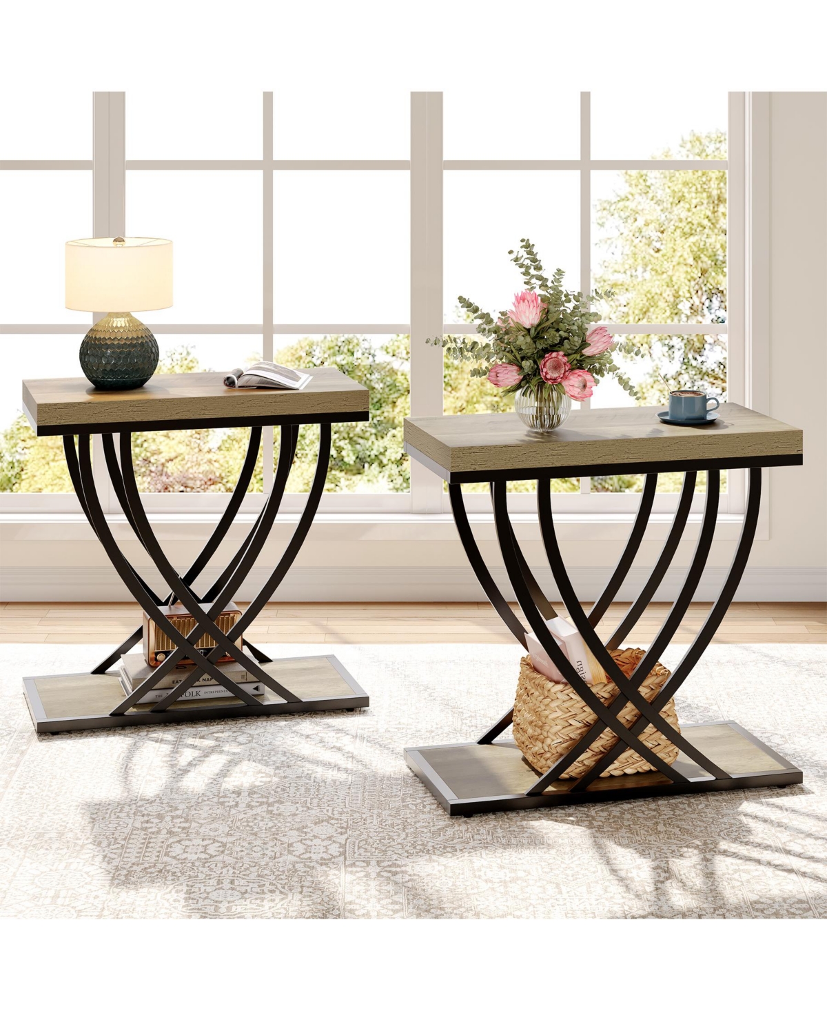 Click here for Tribesigns Side Table Set of 2  2-Tier Narrow End... prices