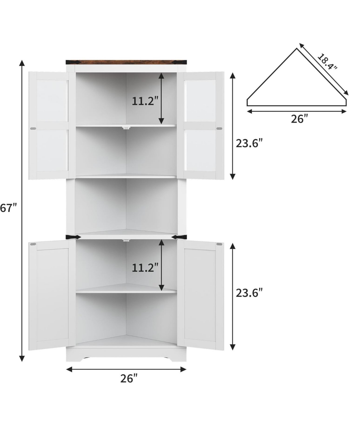 Click here for gaomon Tall Corner Cabinet with Glass Door and Adj... prices