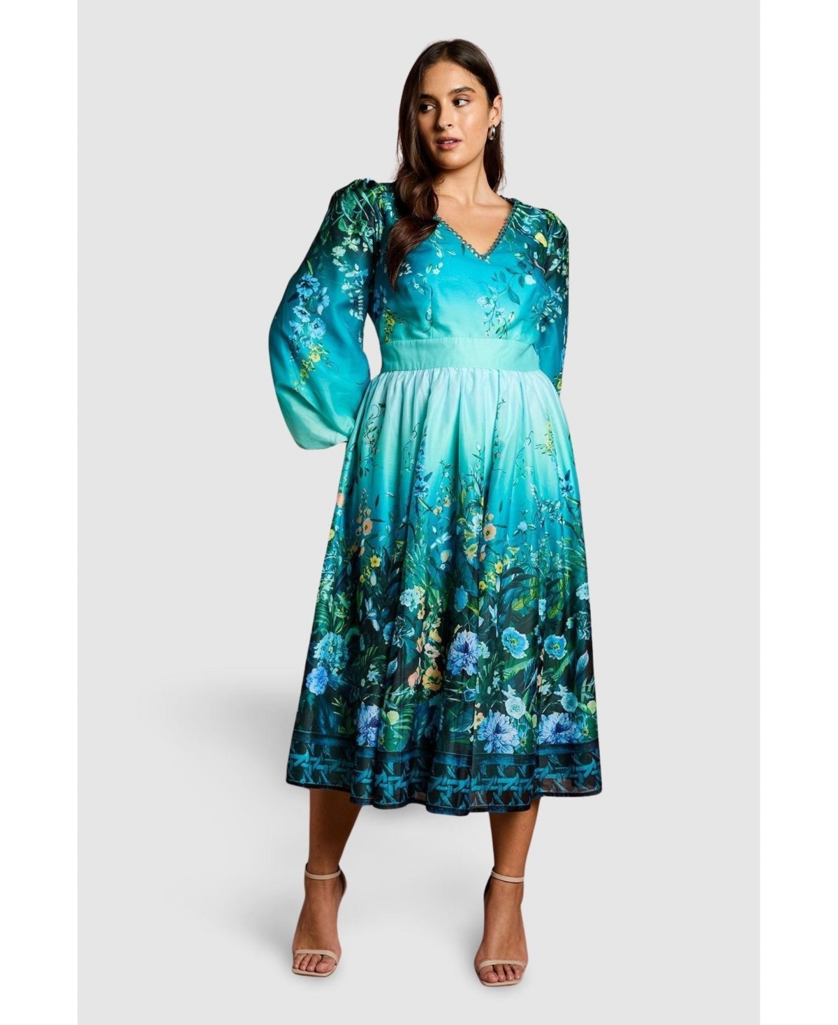 Click here for Coast Womens Placement Print Organza Midi Dress -... prices