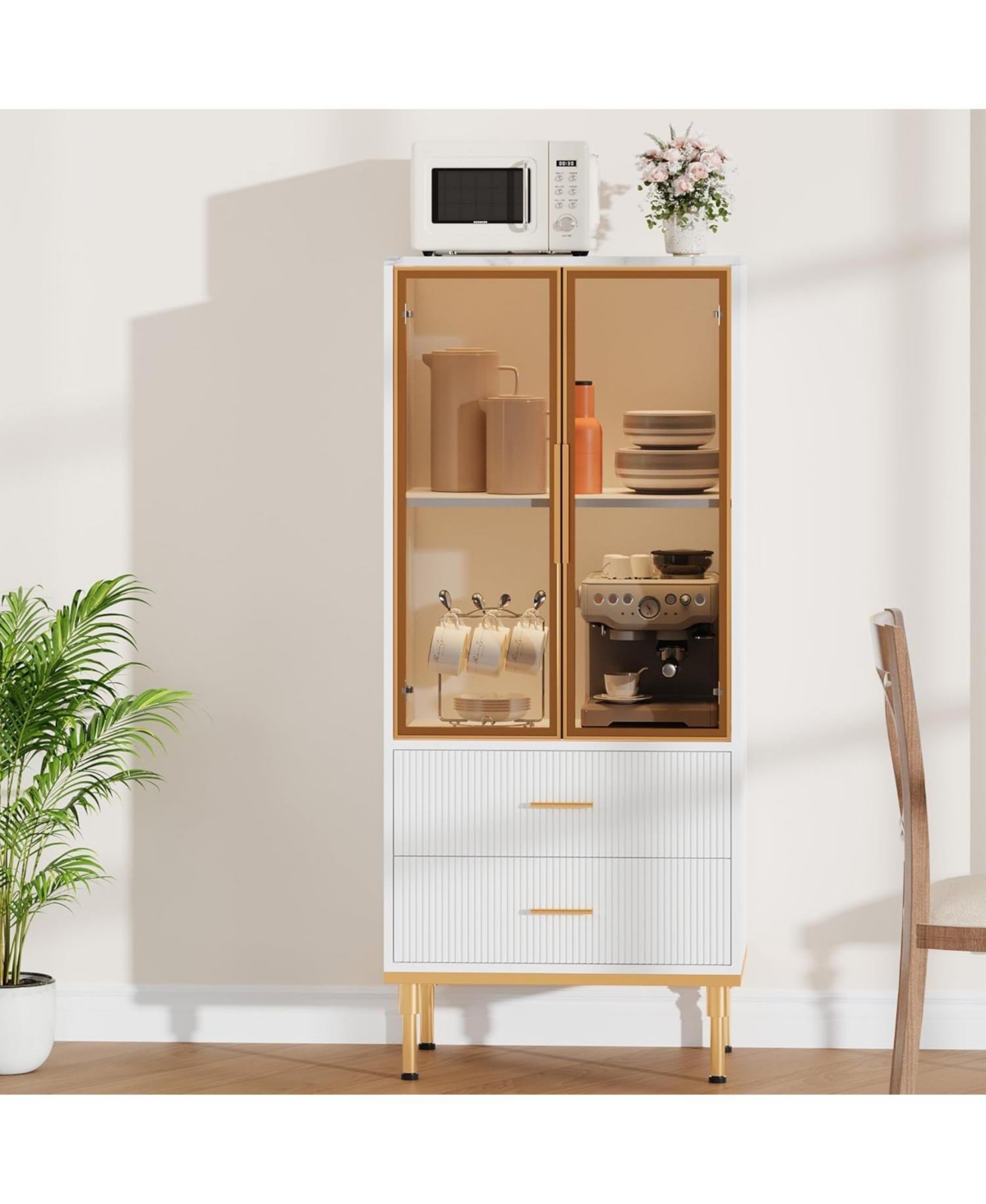 Click here for gaomon Modern Kitchen Pantry Cabinet with Drawers... prices