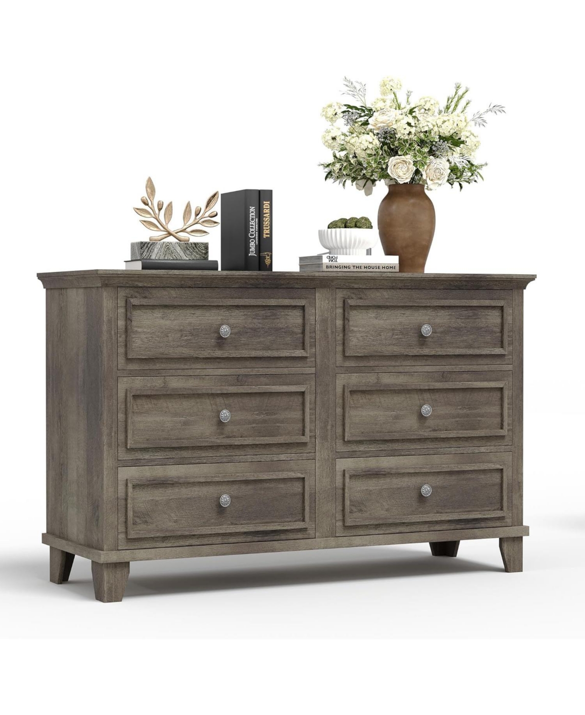 Click here for gaomon 6 Drawer Wide Dresser Modern Wood Storage O... prices