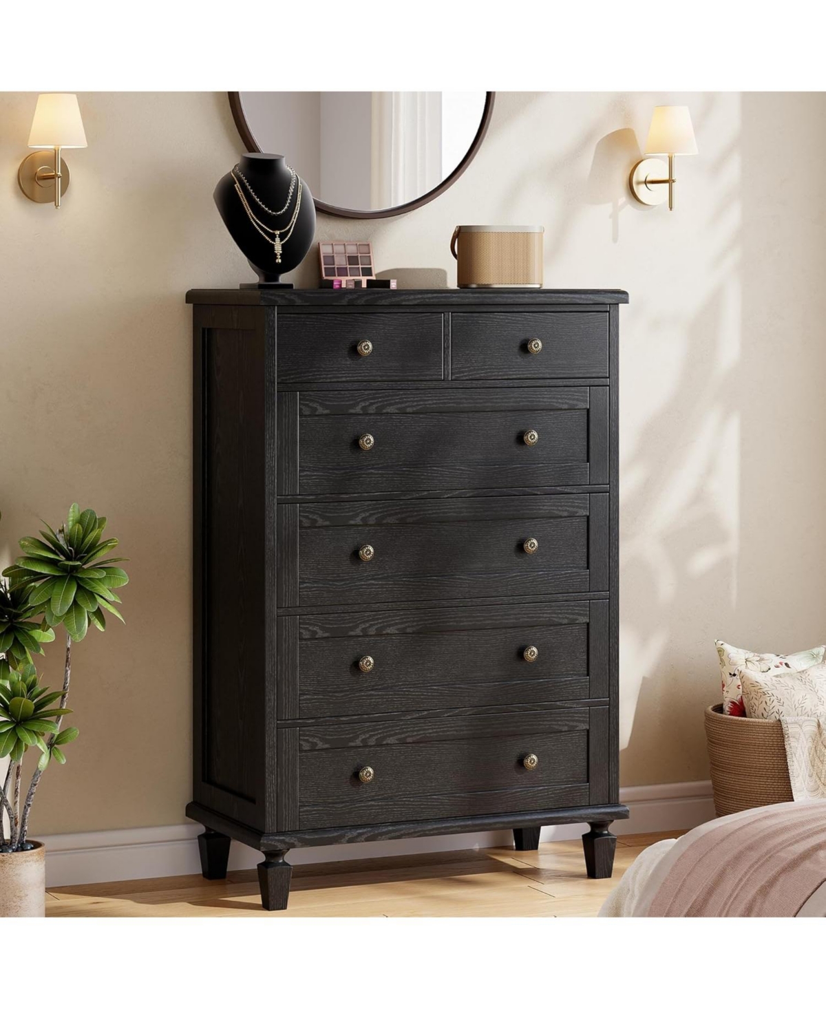 Click here for gaomon Vintage 6 Drawer Dresser with Tapered Legs... prices