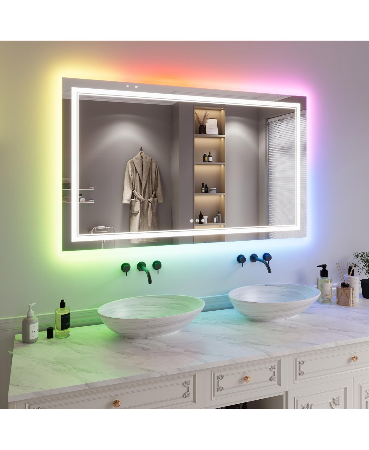 Click here for Homfan Led Bathroom Mirror 60" x 36"  Fr... prices