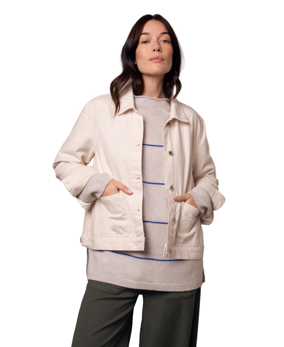 Click here for Celtic & Co. Womens Long Sleeve Patch Pocket Denim... prices