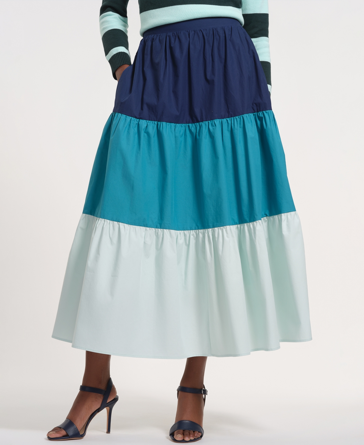 Click here for Isaac Mizrahi Womens Pull-On Tiered Maxi Long Skir... prices