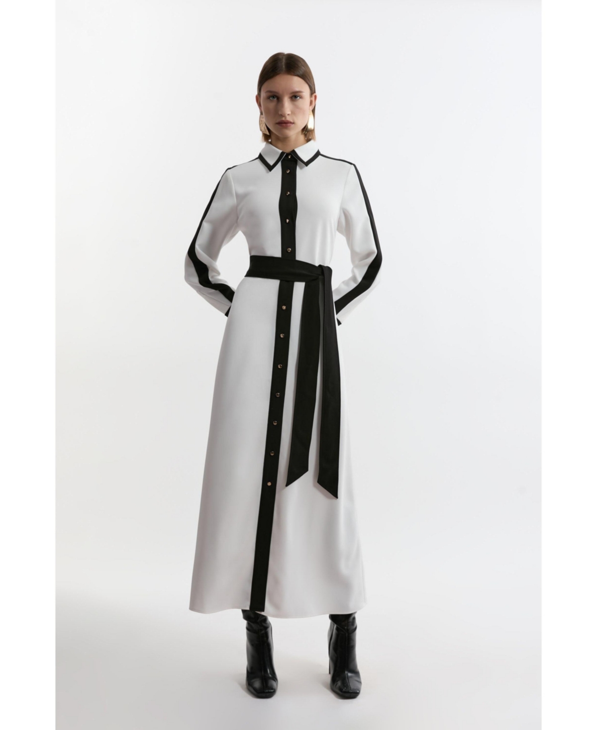 Click here for Karen Millen Womens Belted Midi Shirt Dress - Ivor... prices