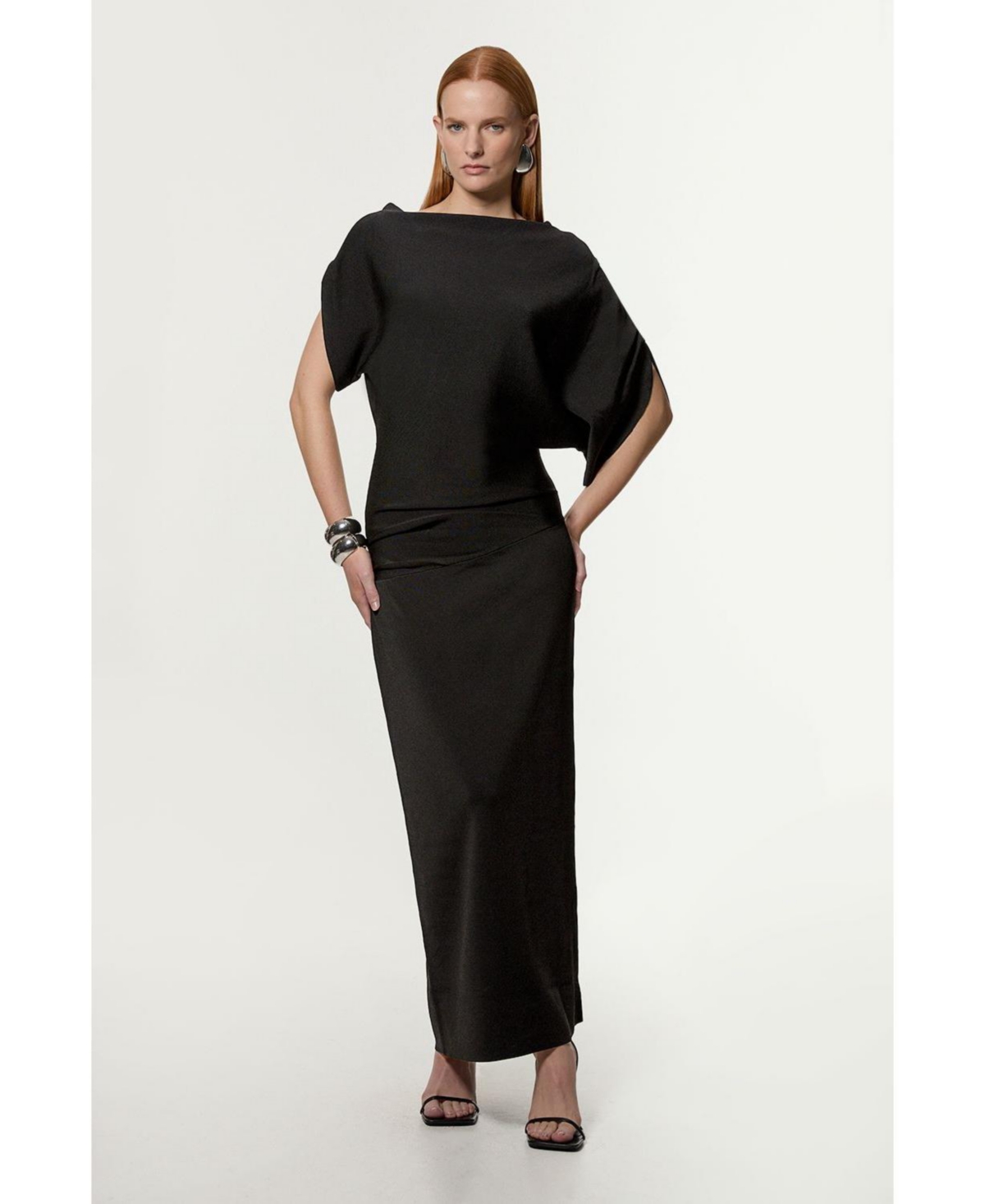 Click here for Karen Millen Womens Dropped Waist Asymmetric Maxi... prices