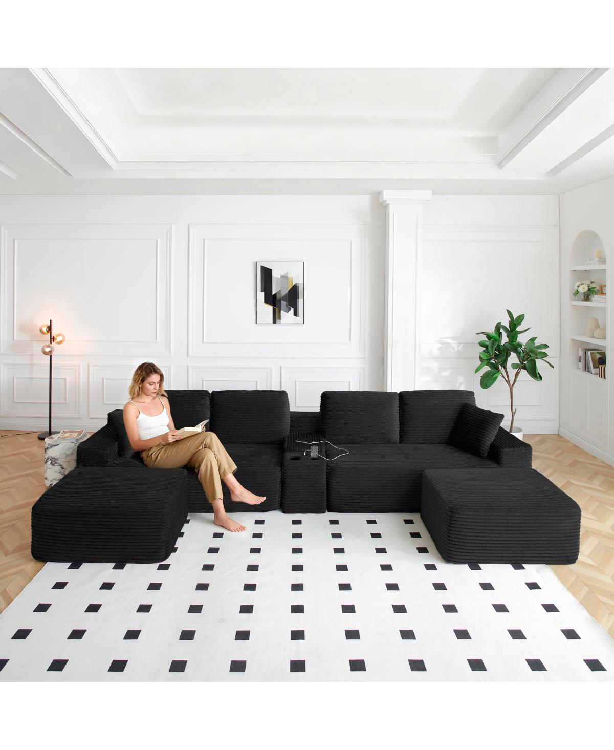 Click here for Streamdale Furniture L-Shape Corduroy Sectional So... prices