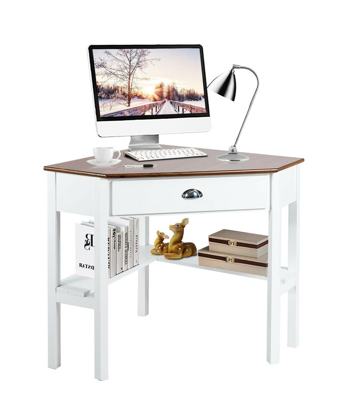 Click here for Corner Computer Desk Laptop Writing Table Wood Wor... prices