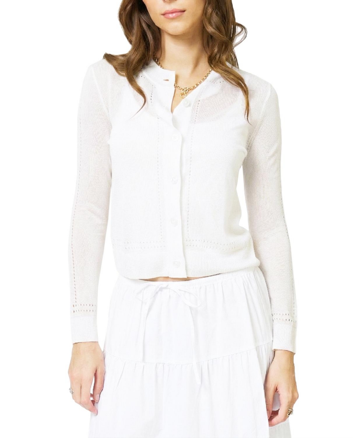 Click here for Central Park West Womens Serena Sheer Pointelle Ca... prices