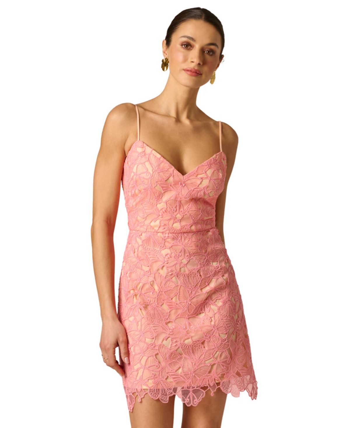 Click here for Adrianna Womens Lace V-Neck Sleeveless Dress - DEE... prices