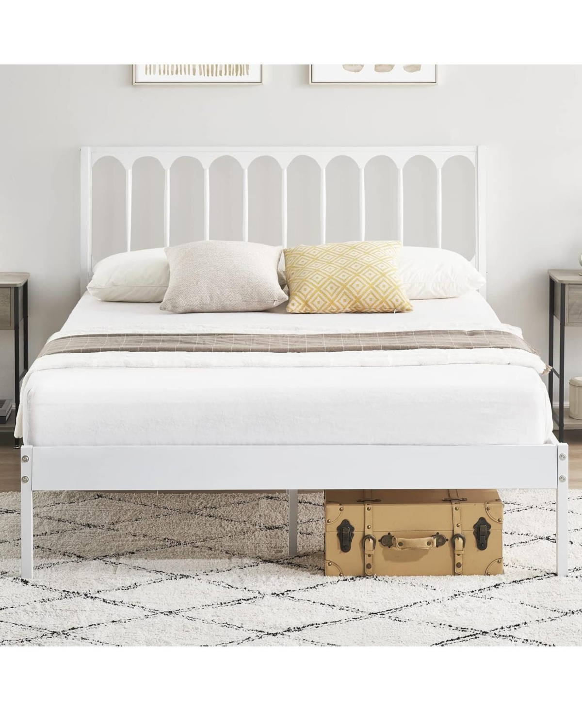 Click here for gaomon Metal Platform Bed Frame Vintage Headboard... prices