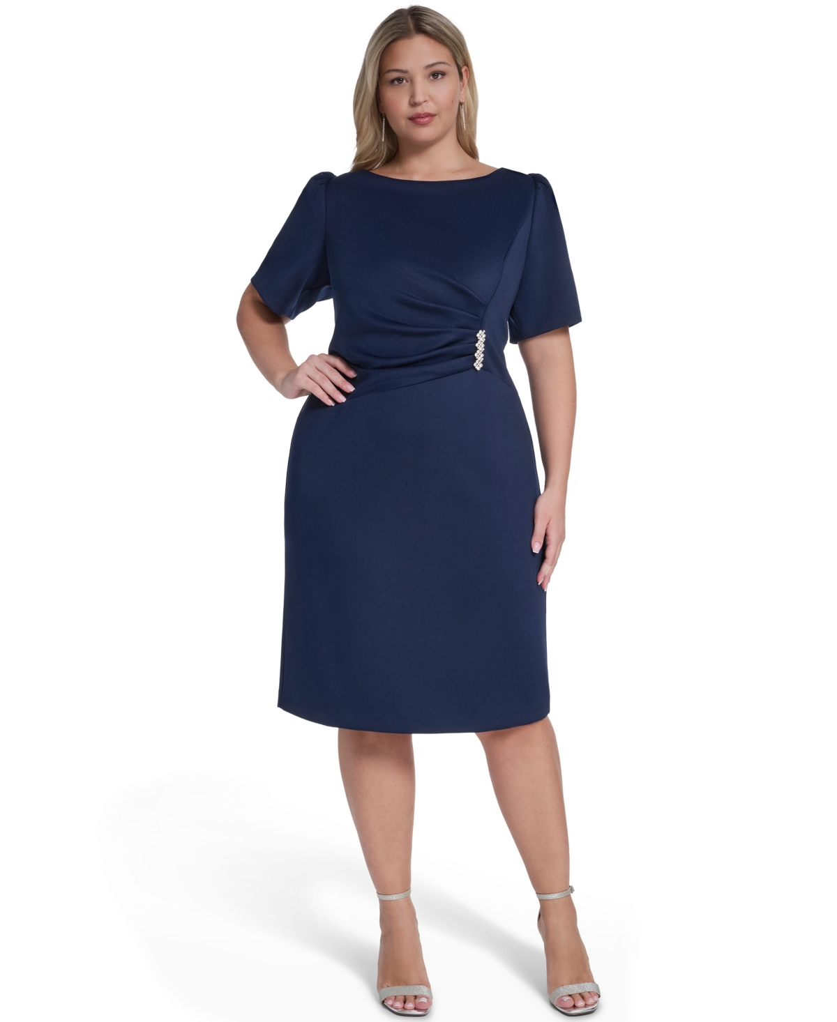 Click here for Jessica Howard Plus Size Short-Sleeve Midi Dress -... prices