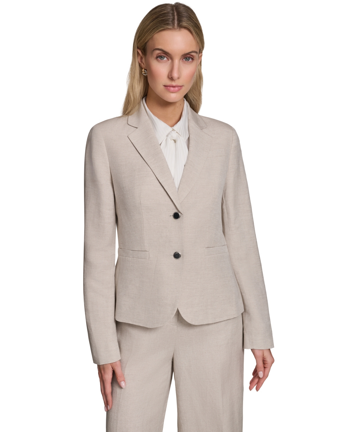 Click here for Calvin Klein Womens Two-Button Notch-Lapel Blazer... prices
