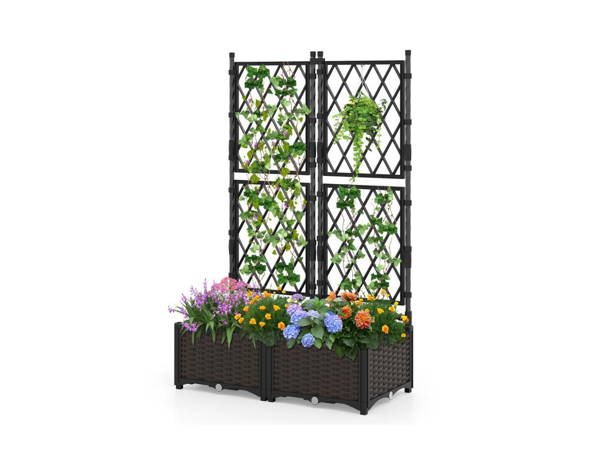 Click here for Slickblue Raised Garden Bed with Lattice Trellis &... prices