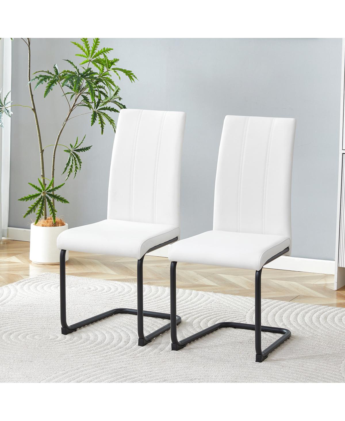 Click here for Streamdale Furniture 2-Pack White Pu Upholstered D... prices