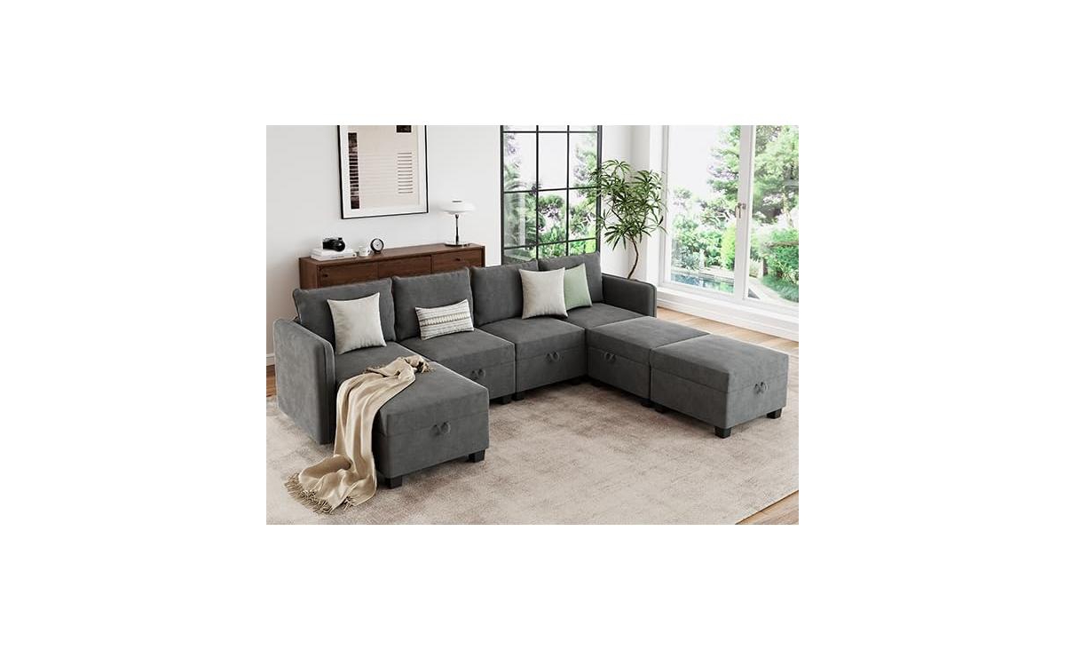 Click here for gaomon Modular Sectional Sleeper Sofa Bed with Thr... prices