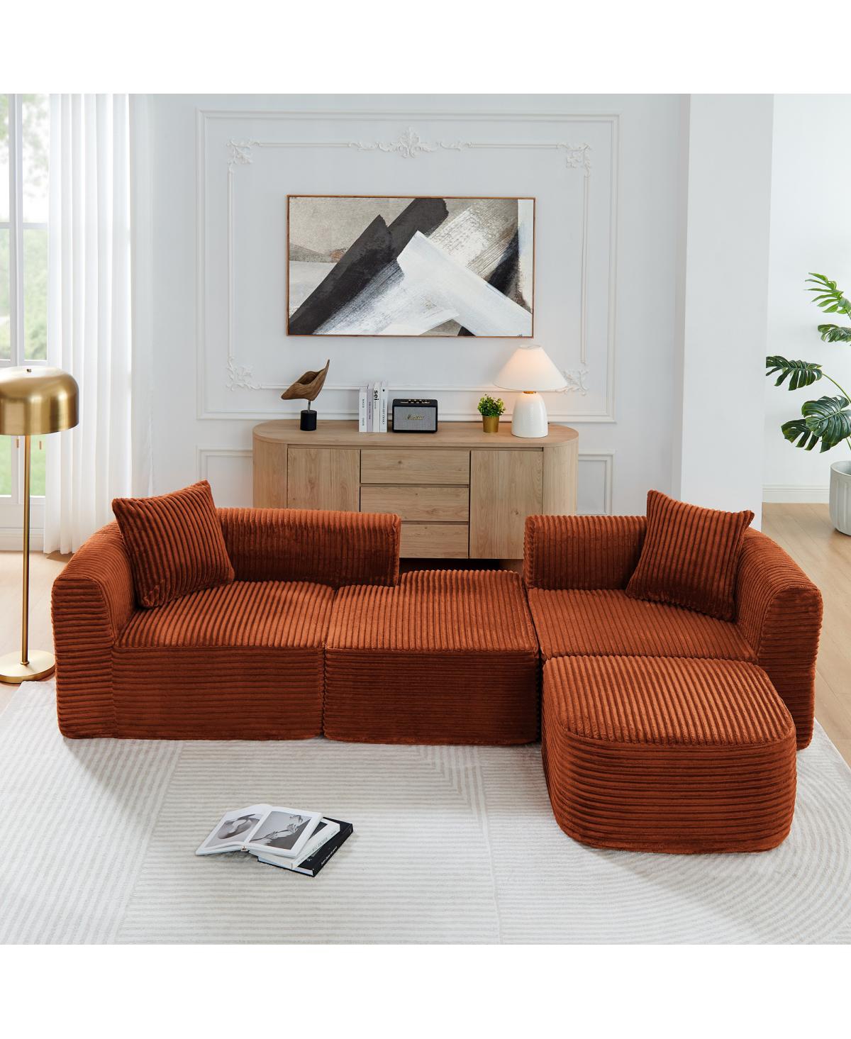 Click here for Streamdale Furniture Orange 114" Cloud Sectio... prices