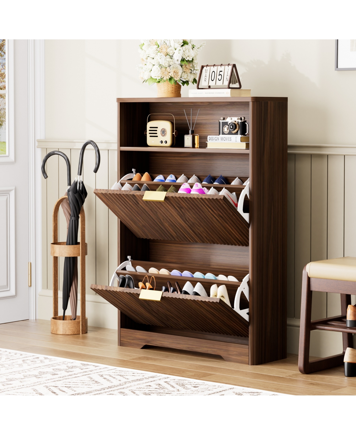Click here for Clihome Shoes Storage Cabinet with 2 Flip Drawers... prices