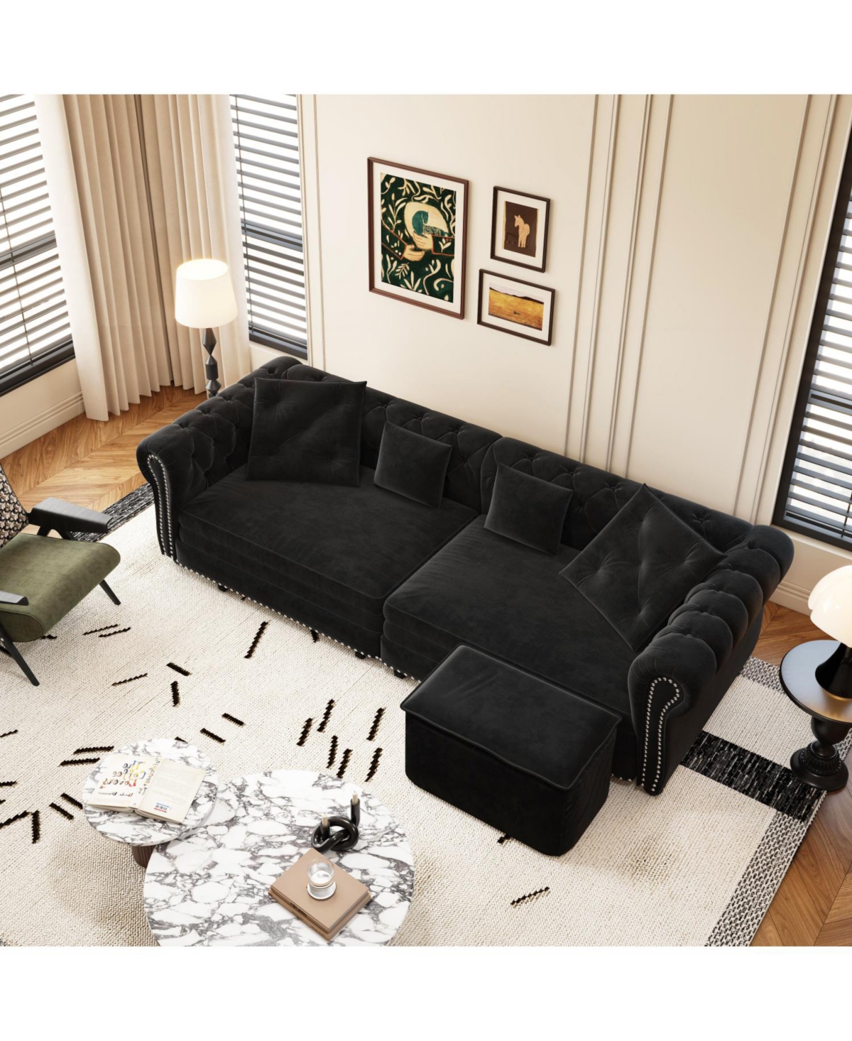 Click here for Streamdale Furniture Chesterfield Velvet Pull-Out... prices