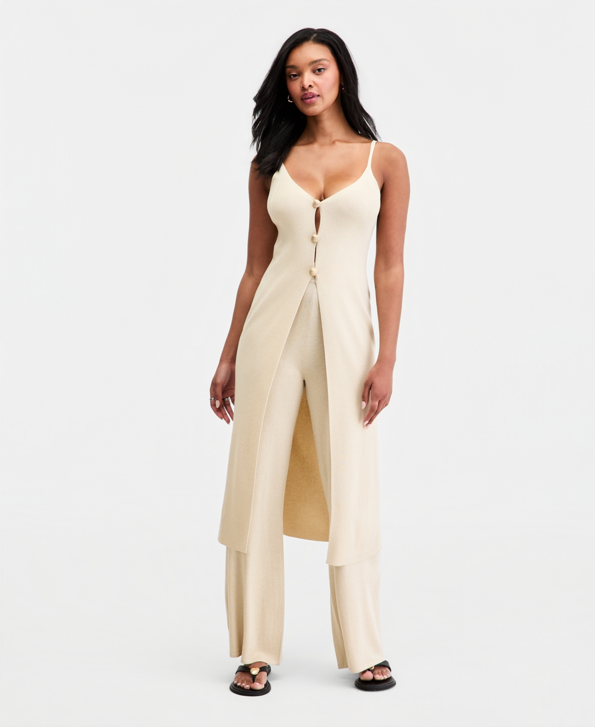 Click here for Bar Iii Womens Shimmer Knit Duster Tank Top  Macys... prices