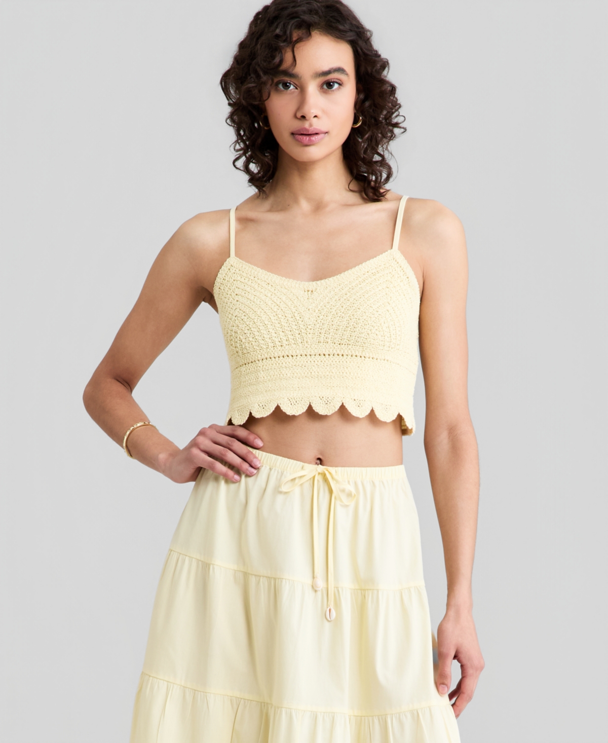 Click here for And Now This Womens Cotton Crochet Cropped Top  Ma... prices