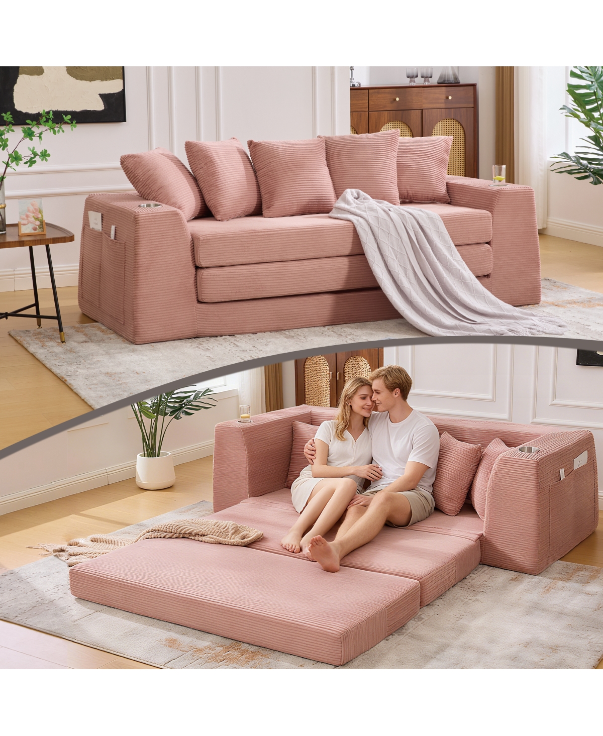 Click here for Streamdale Furniture Corduroy Convertible Sofa Bed... prices