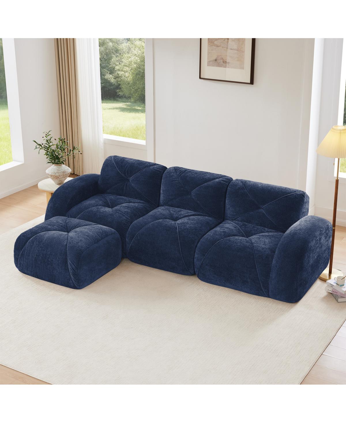 Click here for Streamdale Furniture Streamdale L-shaped Velvet So... prices