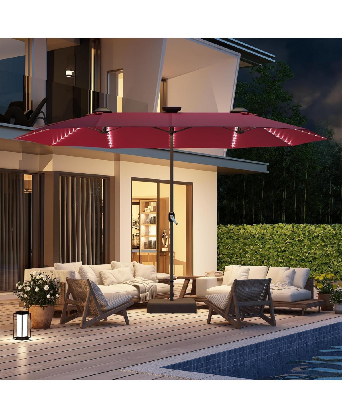Click here for Aecojoy 15ft Double-Sided Patio Umbrella with Sola... prices