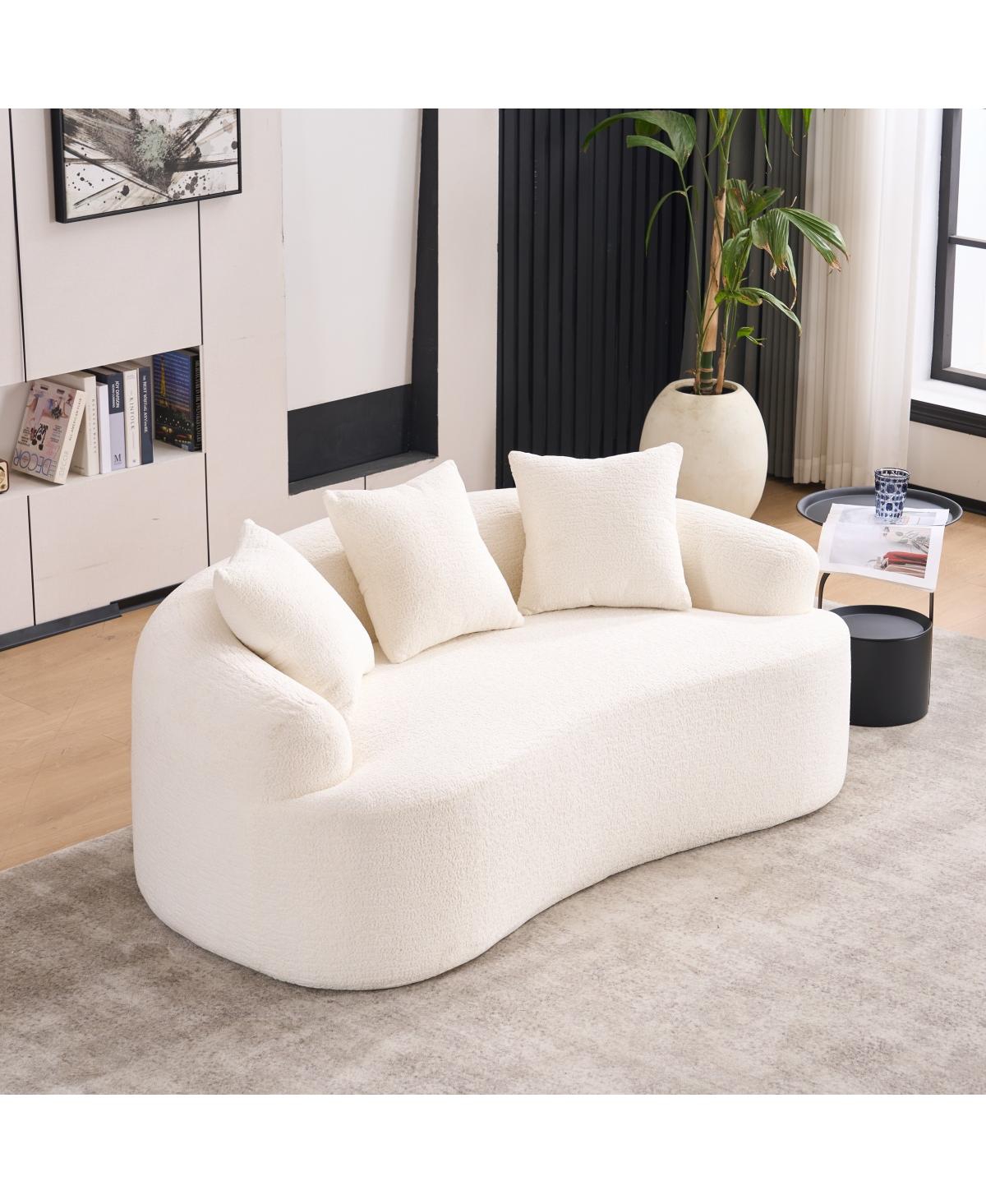 Click here for Streamdale Compact Chenille Sofa with 3 Decorative... prices