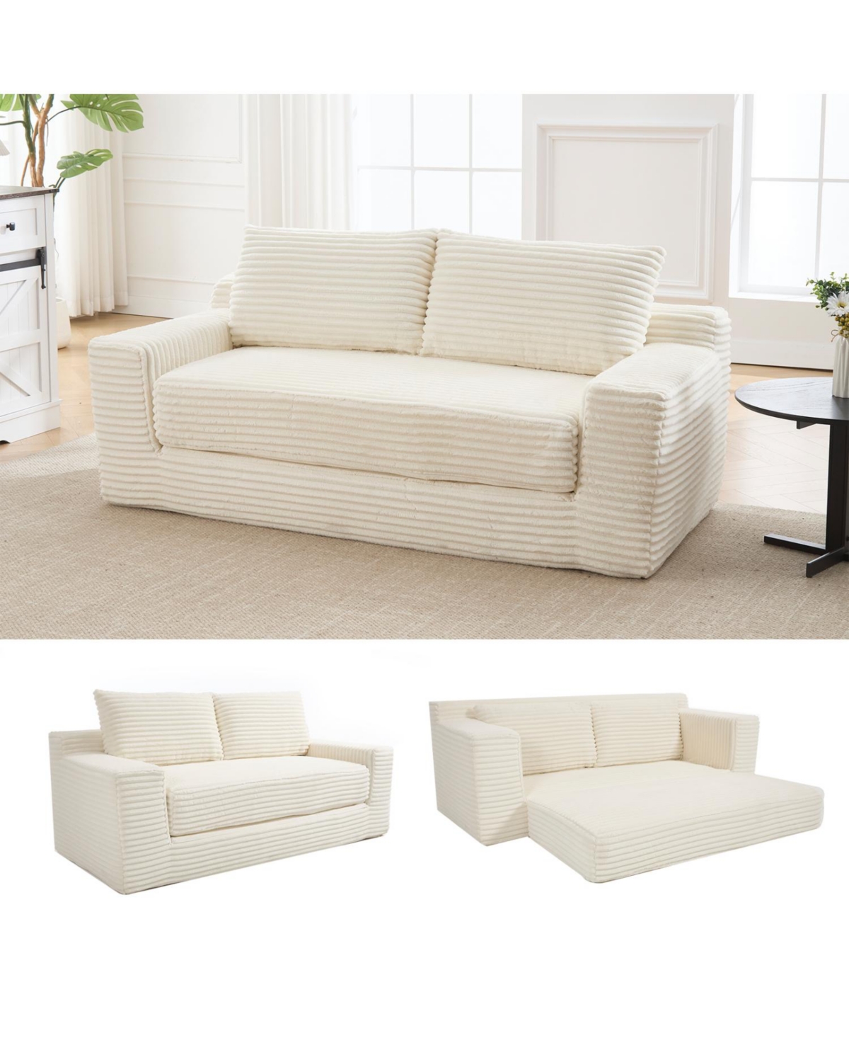 Click here for Streamdale Furniture Corduroy Loveseat Sofa Bed -... prices