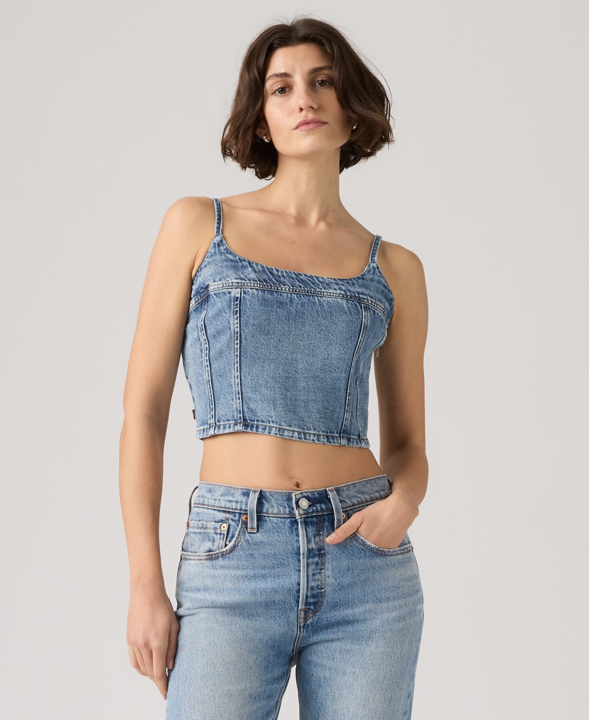 Click here for Levis Womens Jadine Denim Cropped Camisole Tank To... prices