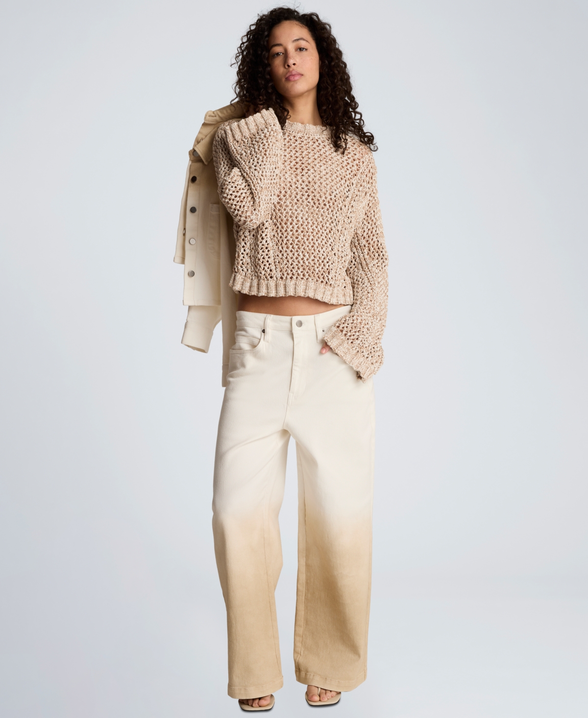 Click here for Kenneth Cole Womens Two Tone Open Stitch Pull-On T... prices