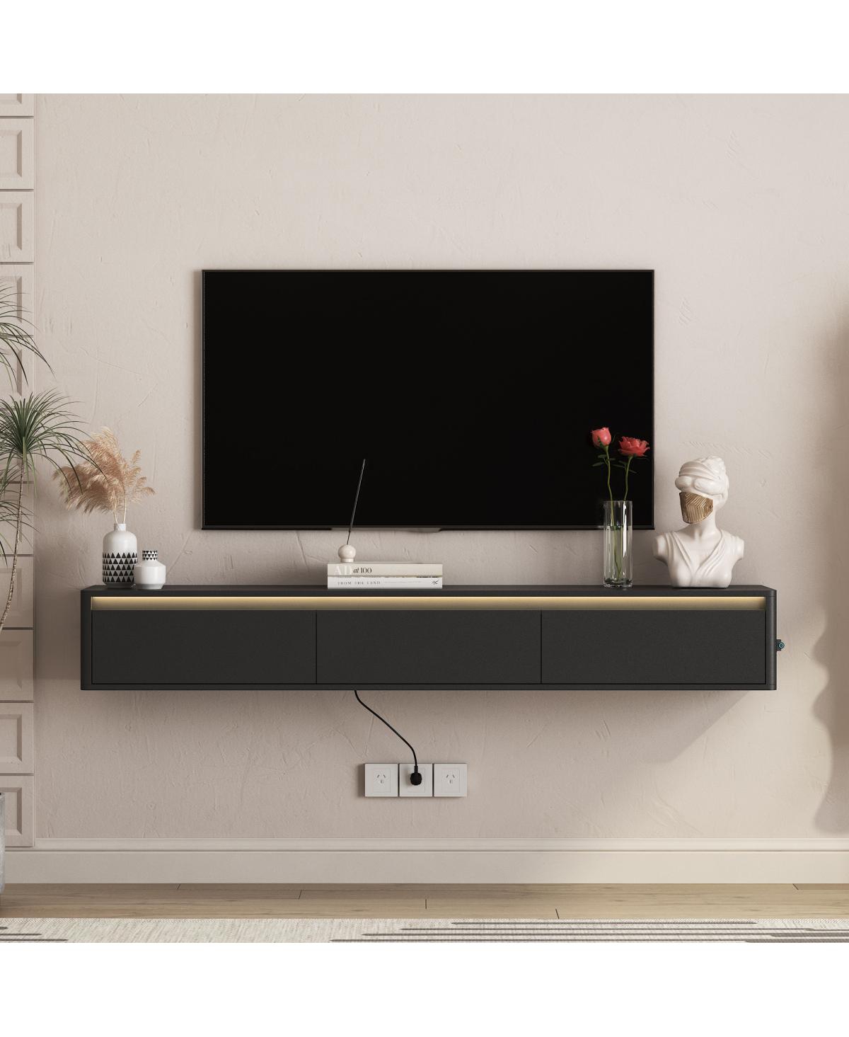 Click here for Streamdale Furniture Floating Tv Stand with Led Li... prices