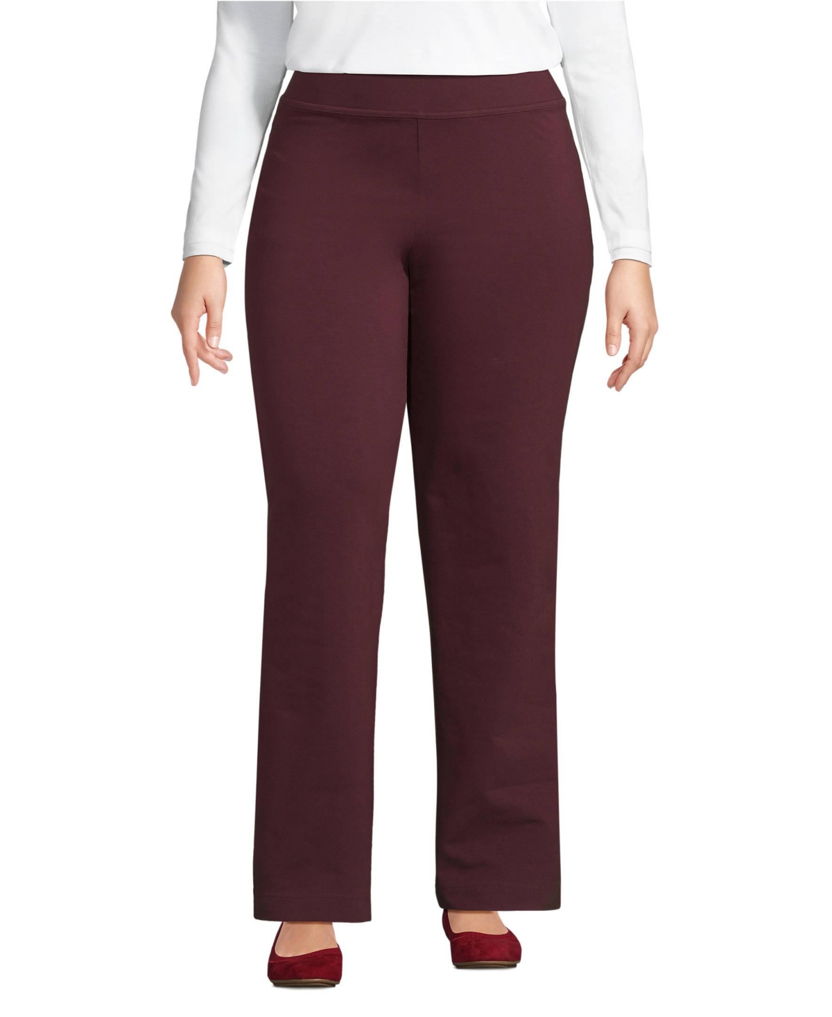 Click here for Lands End Womens Starfish Mid Rise Straight Leg Pa... prices