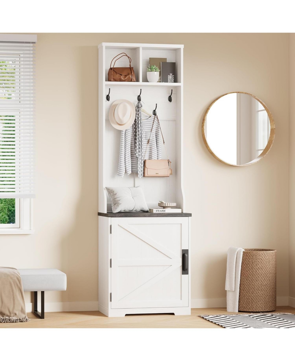 Click here for gaomon Farmhouse Rack with Shoe Storage  23.6"... prices