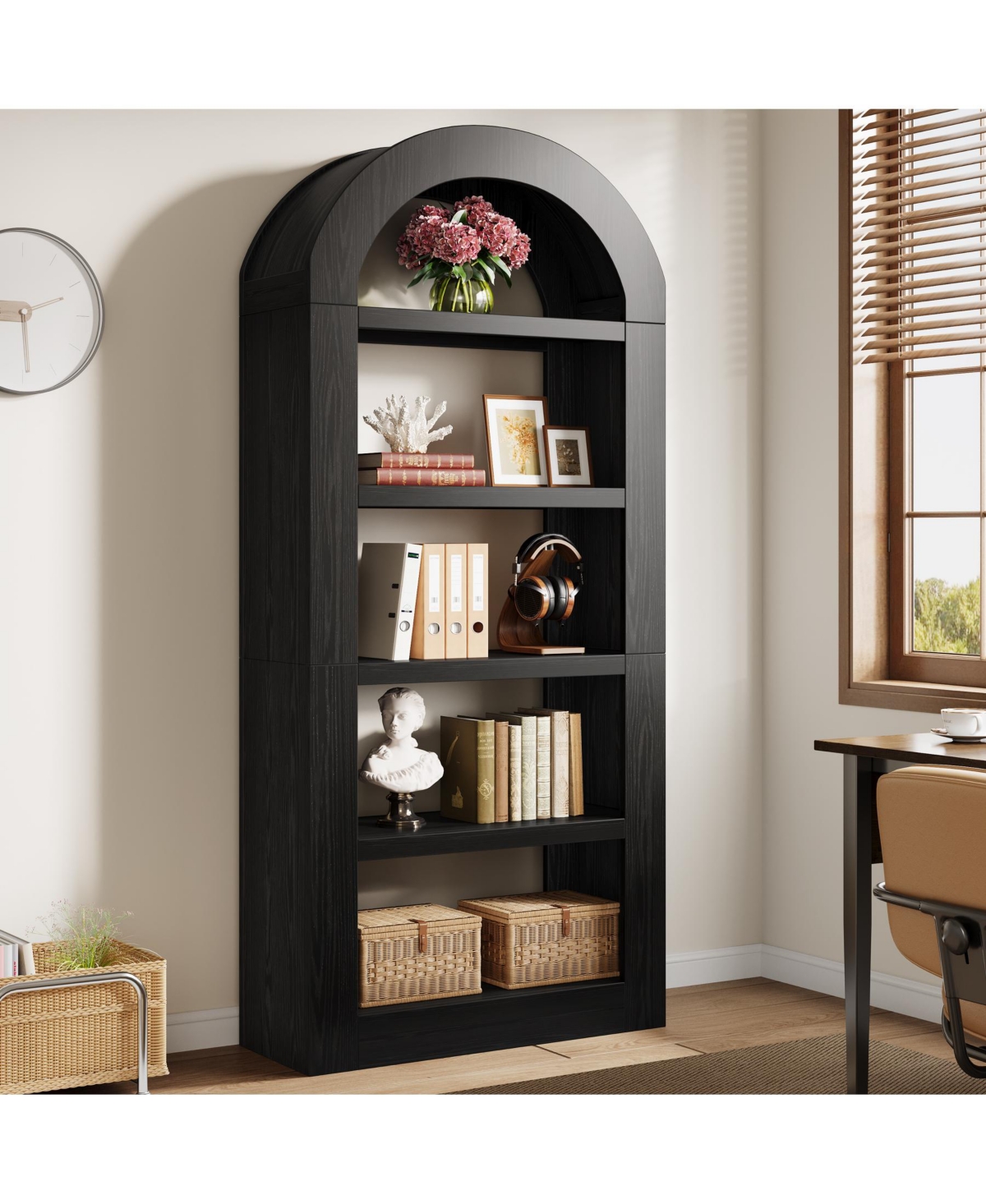 Click here for Tribesigns 70.9 Tall Arched Bookshelf with Storage... prices