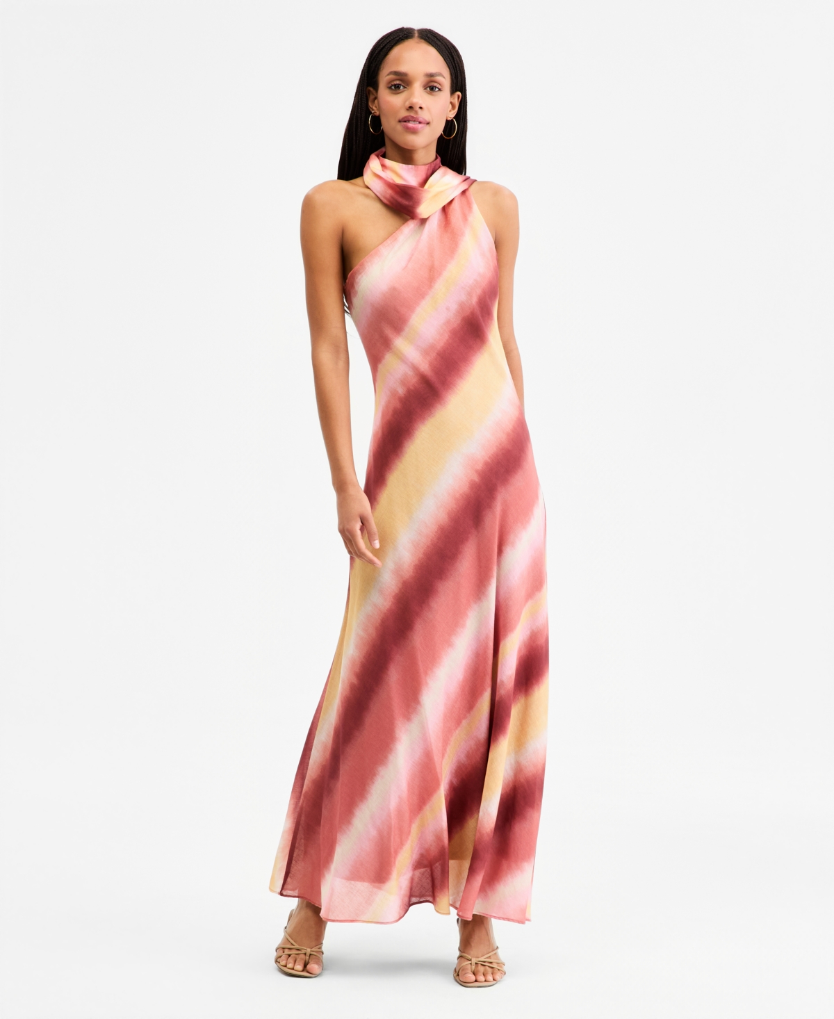Click here for Taylor Womens Printed One-Shoulder Scarf Maxi Dres... prices
