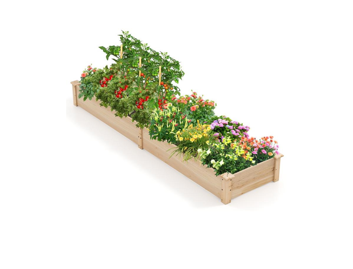 Click here for Slickblue Wooden Raised Garden Bed with 2 Planter... prices