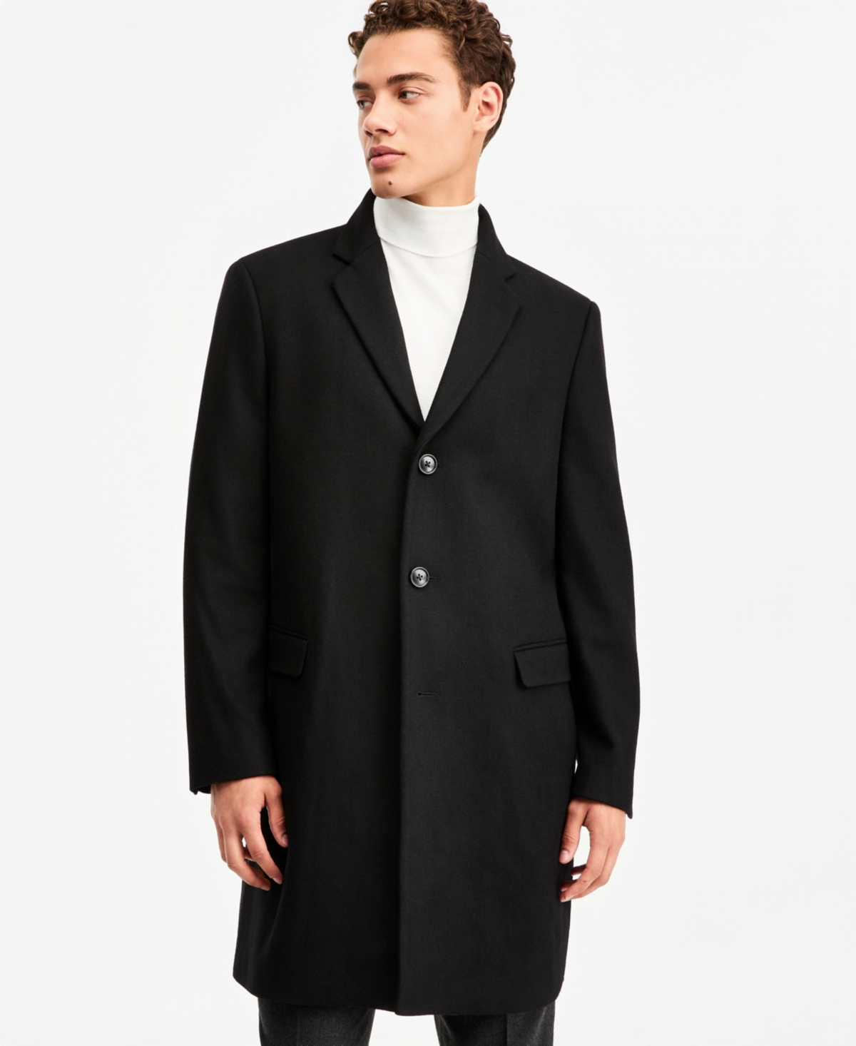 Click here for Nautica Mens Classic-Fit Batten Overcoat - Black prices