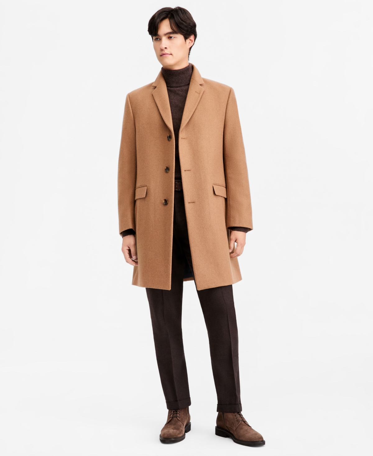 Click here for Nautica Mens Classic-Fit Batten Overcoat - Camel prices