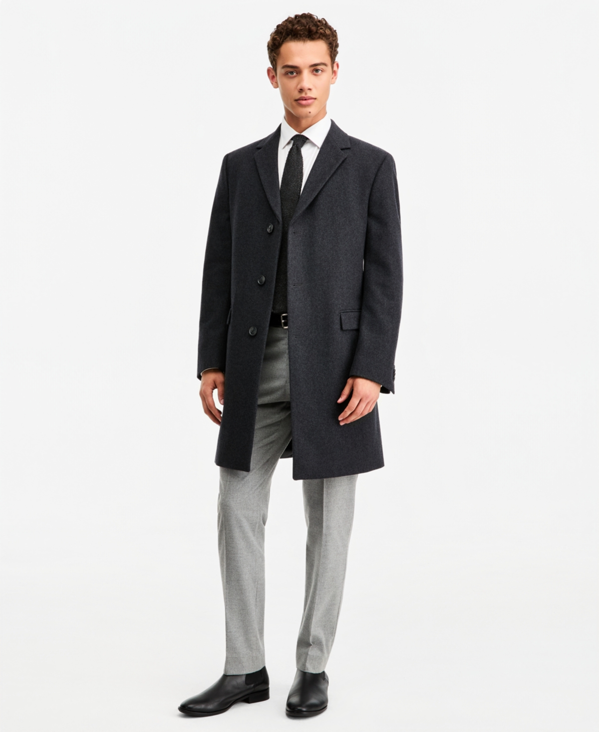 Click here for Nautica Mens Classic-Fit Batten Overcoat - Grey prices