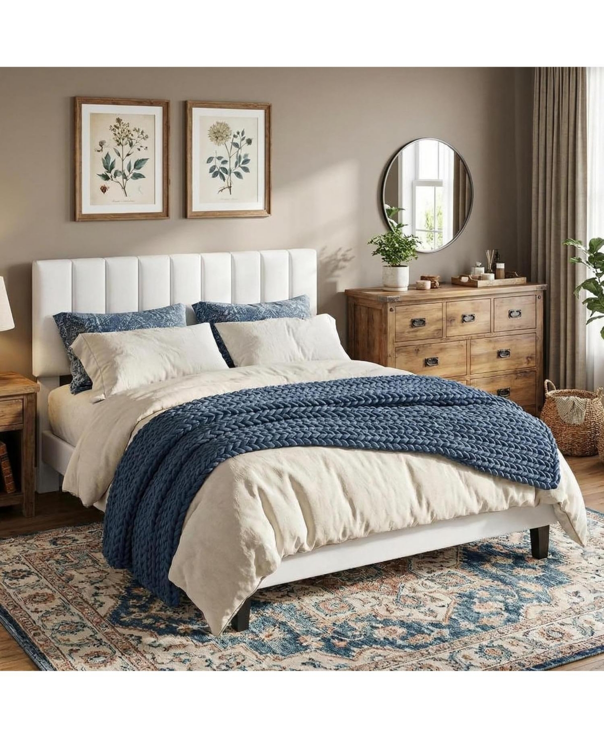 Click here for gaomon Full Upholstered Platform Bed Frame with Ve... prices