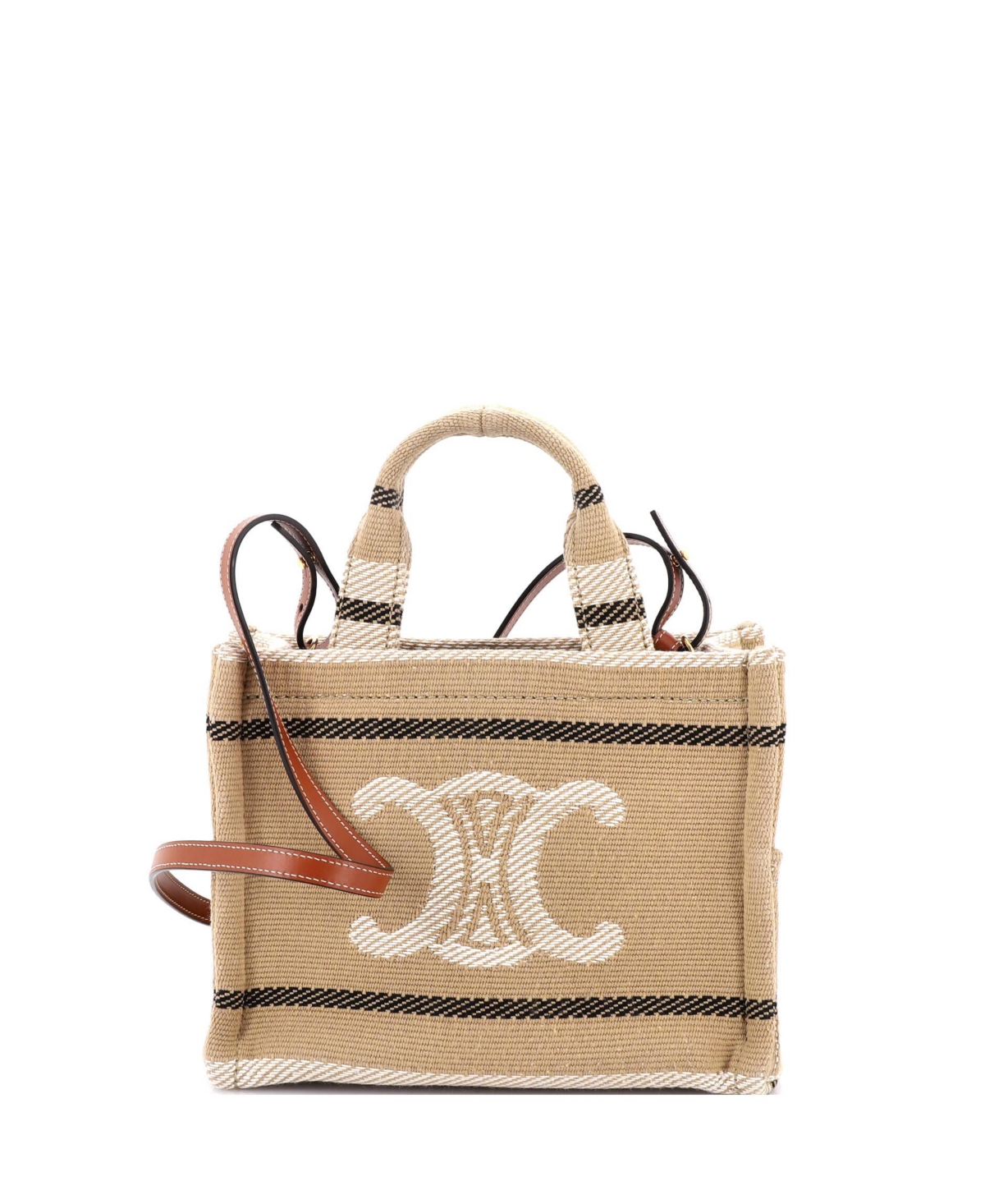 Click here for Pre-Owned Celine Small Cabas Thais Tote Striped Ja... prices