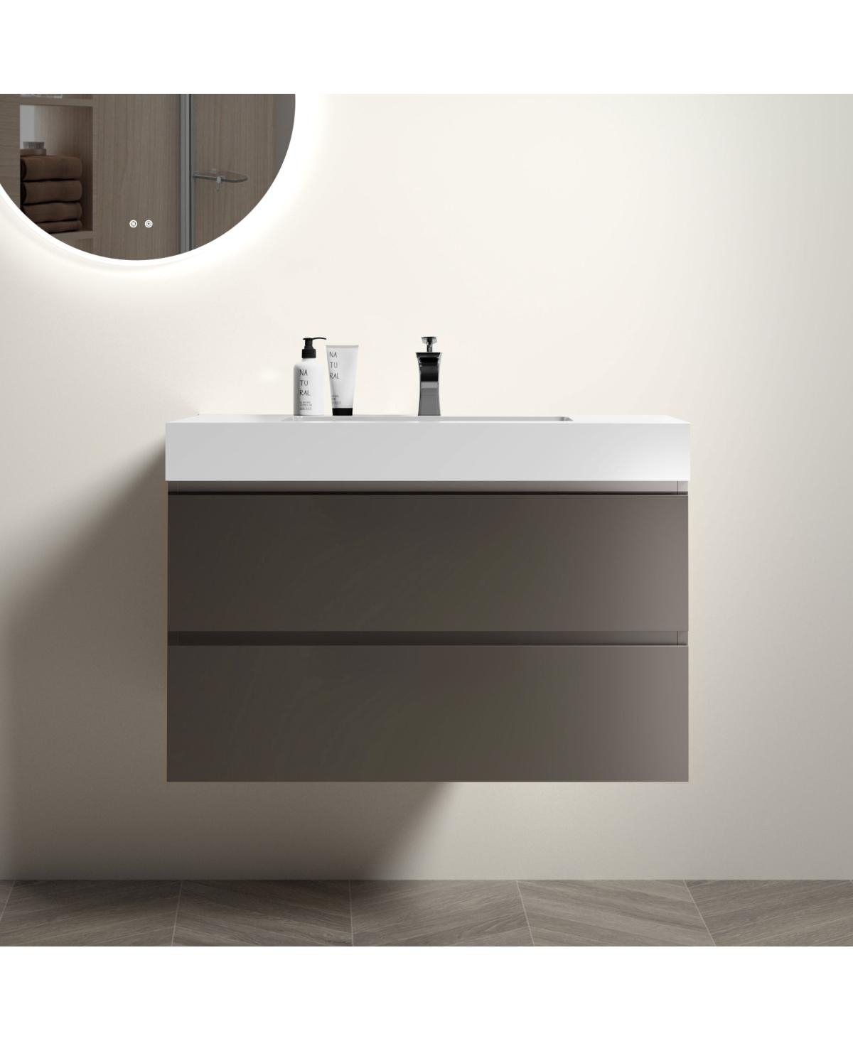 Click here for Sillysis 36" Gray Floating Bathroom Vanity wi... prices