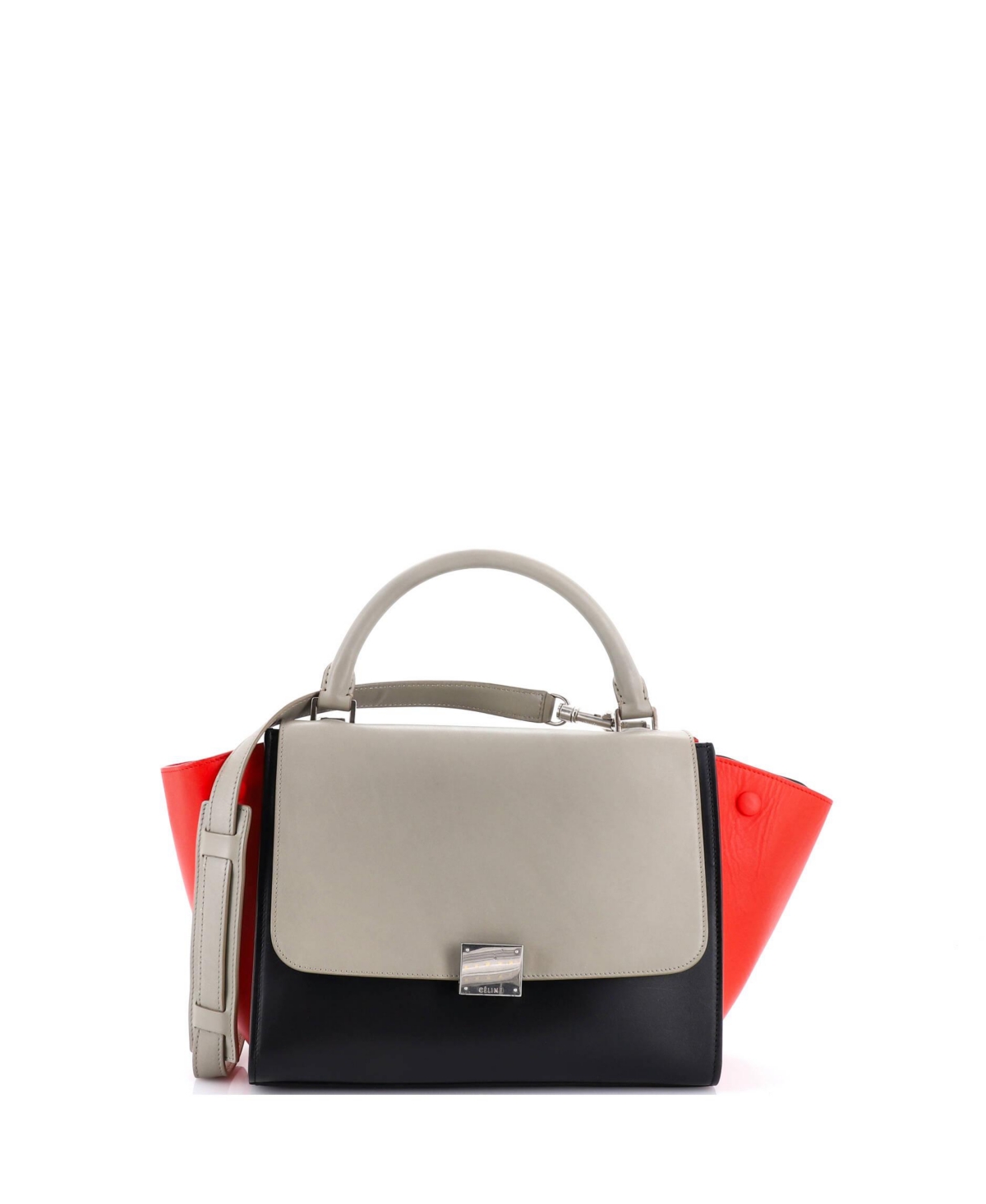 Click here for Pre-Owned Celine Small Tricolor Trapeze Bag Leathe... prices